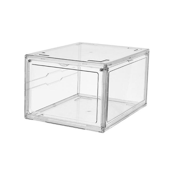 Quality Plastic Acrylic Shoe Boxes With Magnetic Door 5kg - 10kg Load for sale