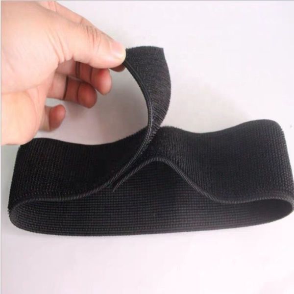 Quality 20MM-300MM Black and White Elastic Loop Hook and Loop Fastener in 100% Nylon for sale