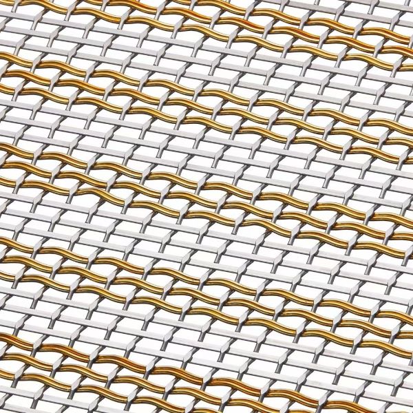 Quality Golden Decorative Metal Mesh Screen Transparent Mesh Partition Panels for sale