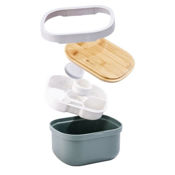 Quality 190*150*100 mm Microwavable Food Container Eco Custom Logo Color Separated Space for sale