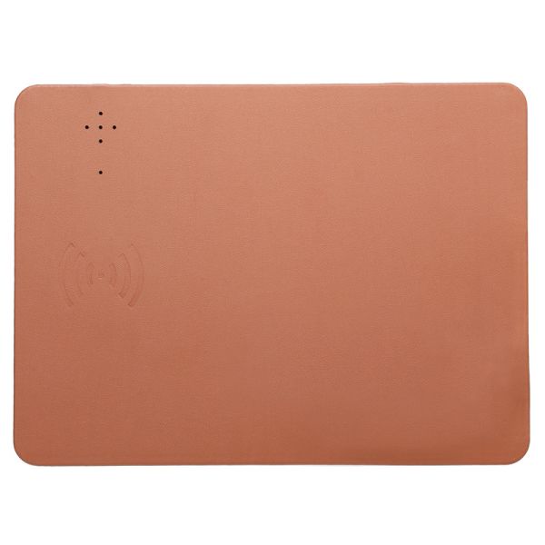 Quality Personalized Qi 10W Mouse Pad Wireless Charger PU Leather Mat for sale