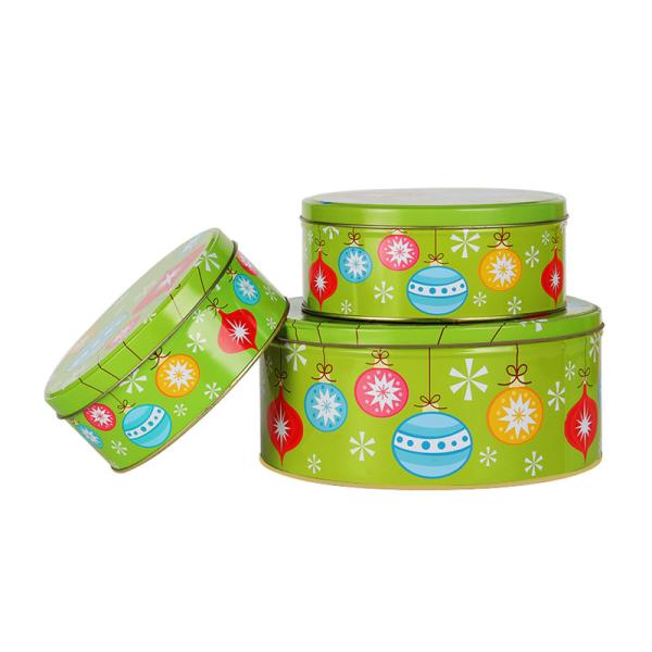 Quality Large Metal Cookie Tin Vintage Tin Boxes for Cookies Wholesale Round Tin for sale