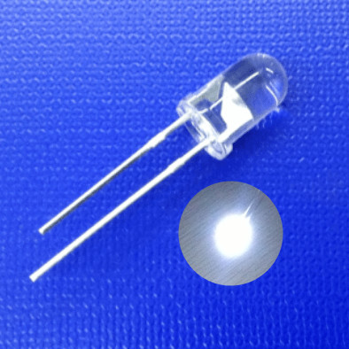 Quality LED Light Emitting Diode 5mm 8000K White 30000mcd Super Bright Round Clear Lens With Flange for sale