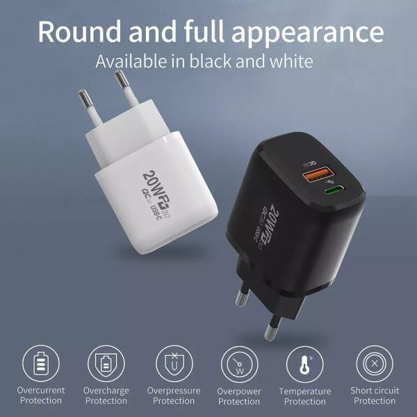 Quality 20W Fast Charging Power Socket A C Travel Charger for Mobile Phones/Laptops for sale