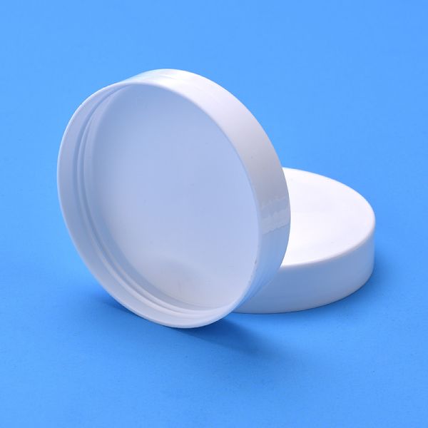 Quality Smooth Wall 68mm White Plastic Jar Lids For Cosmetic Bottle for sale