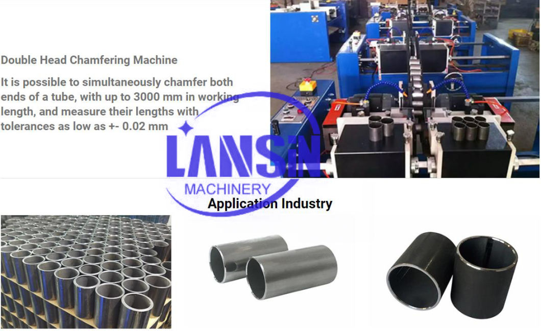 Steel Rods Solid Bar Chamfering Machine / Double Head Tube Chamfering Deburring Machine