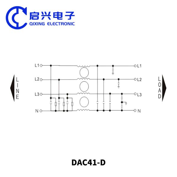 Quality 380V AC Three Phase Four Wire EMI Power Supply Noise Filter 40A-80A Variable for sale