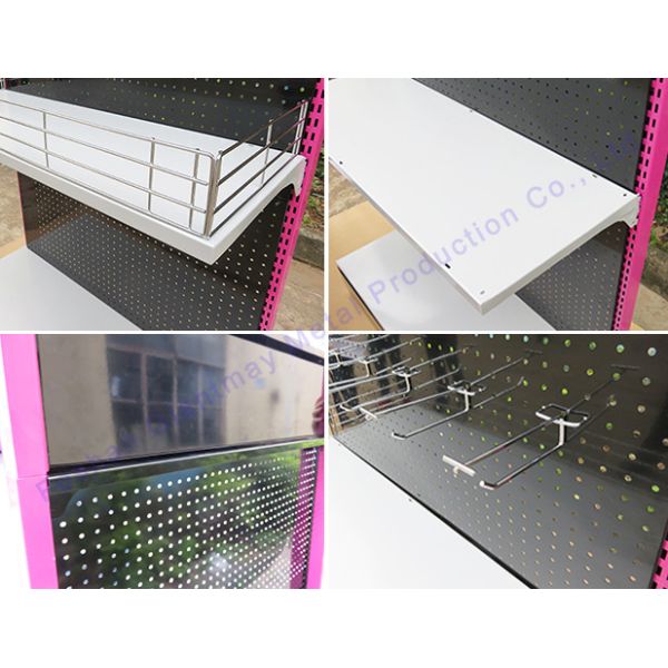 Quality Multi-Function Floor Standing Metal Stand Pegboard Counter Display for sale
