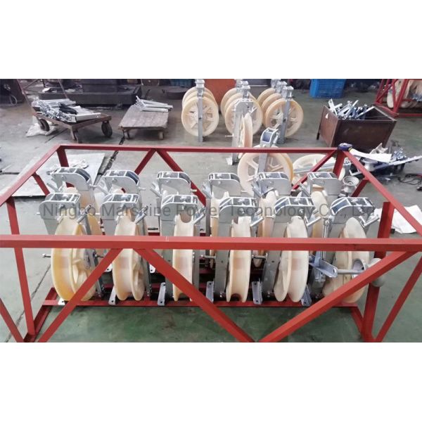 Quality 822mm Diameter Stringing Blocks With Rubber Lined Nylon Sheave For Conductor Can for sale