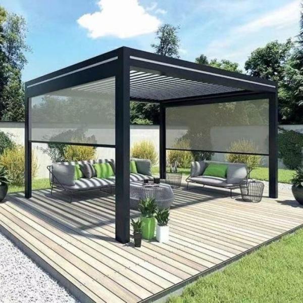 Quality Aluminum Retractable Pergola Villa Garden Leisure Shade Outdoor Pavilion for sale