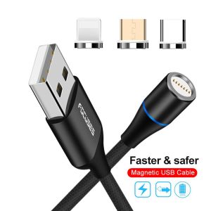 Quality Nylon Braided 3 In 1 Magnetic USB Charging Cable 3.0 A Micro Type C Cable for sale