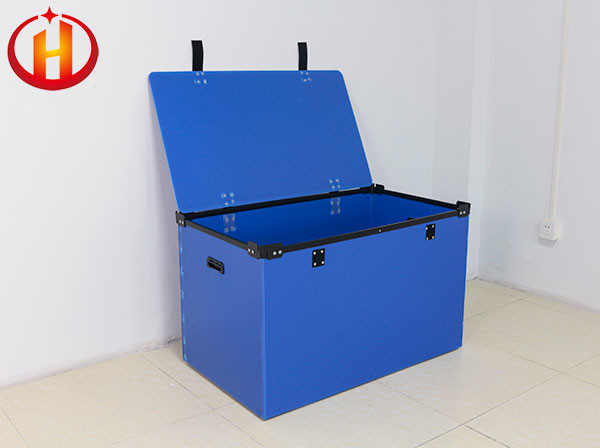 Quality Blue Waterproof PP Corrugated Plastic Box With Lid Flat Surface for sale