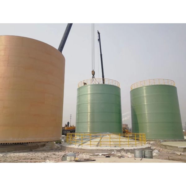 Quality Filament Winding Vertical Frp Cylindrical Storage Tank Easy Installation for sale