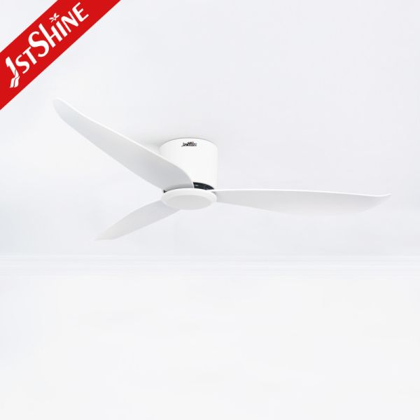 Quality White Modern Flush Mount Ceiling Fan , DC Motor Kitchen Fan Light for sale