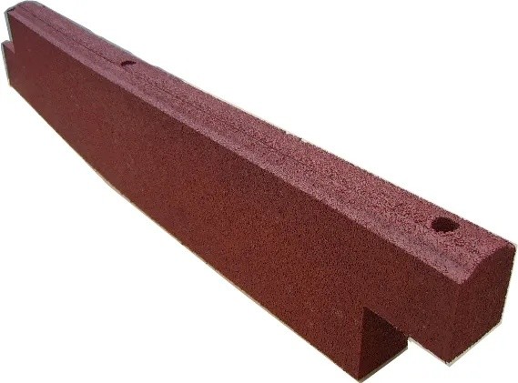Quality 1220*100*76mm Flexible Rubber Edging Black / Red Recycled Rubber Lawn Edging for sale