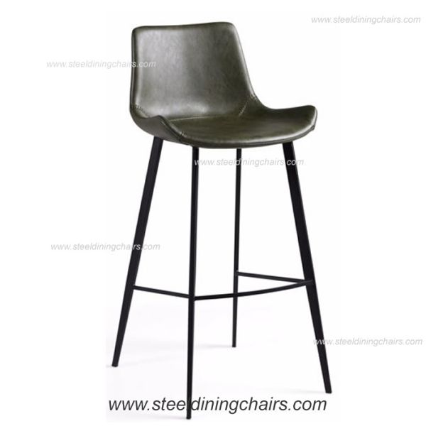 Quality Fixed 50CM 102CM Grey Leather Counter Height Chairs For Kitchen for sale