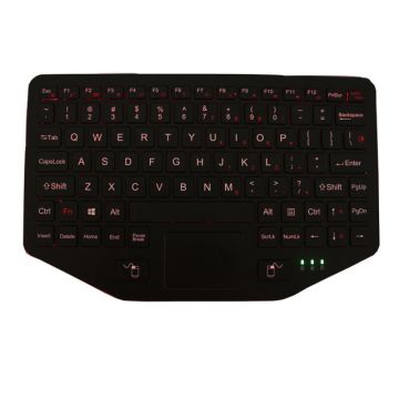 Quality Industrial Ruggedized Vehicle Keyboard IP65 USB PS2 Interface With Touchpad Fn for sale