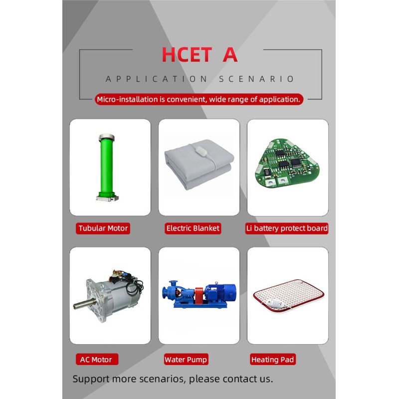 HCET-A TB02 Thermal Protector Switch installed in various industrial applications