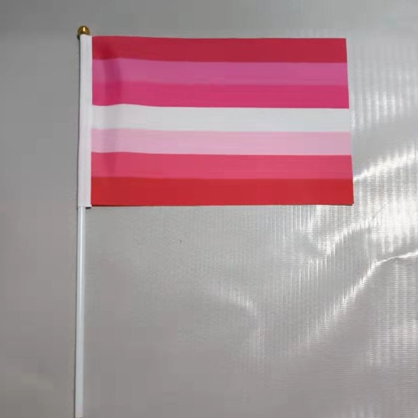 Quality High Quality 100D Polyester Handheld LGBT Flags Custom Rainbow Flags for sale