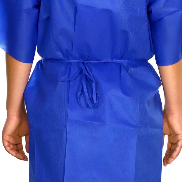 Quality Lightweight 35gsm PP Disposable Gown Contact Isolation Lab Gown for sale