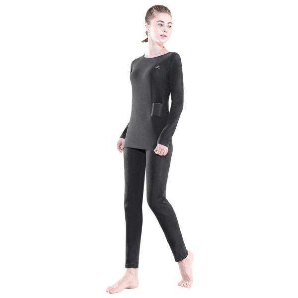Quality Fleece Lined Electric Heated Underwear Set Women Wireless Remote Control for sale