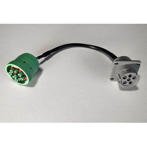 Quality J1708 Deutsch 6-Pin Male Receptacle to Green 9-Pin J1939 Female Socket Cable for sale