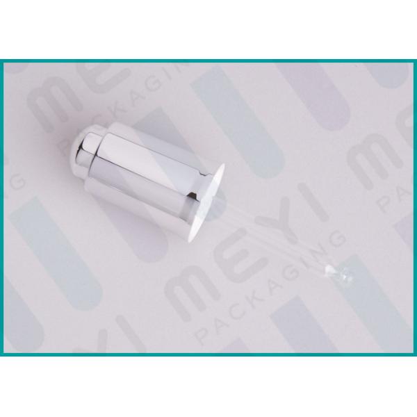 Quality 18/410 Glass Oil Dropper With ABS Material UV Shiny Silver Press Button for sale