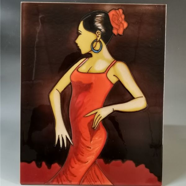 Quality Handmade and Handpainted Decorative Glazed Ceramic Tile Picture Wall Hanging Artwork for Collection for sale