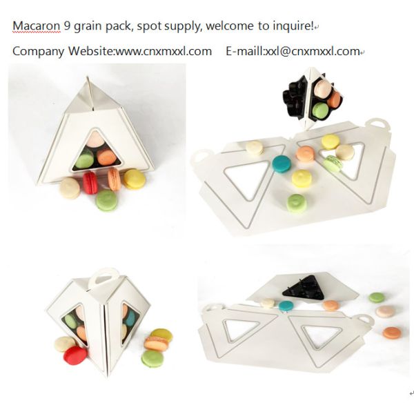 Quality Paper Macaron Packaging Tower Hold 9 Pcs 2 Tiers Macaron Tower for sale
