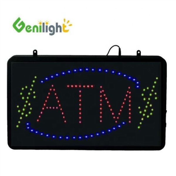 Quality Genilight 22*13inch Super Brightness LED Check Cashed Letter Neon Open Sign for for sale
