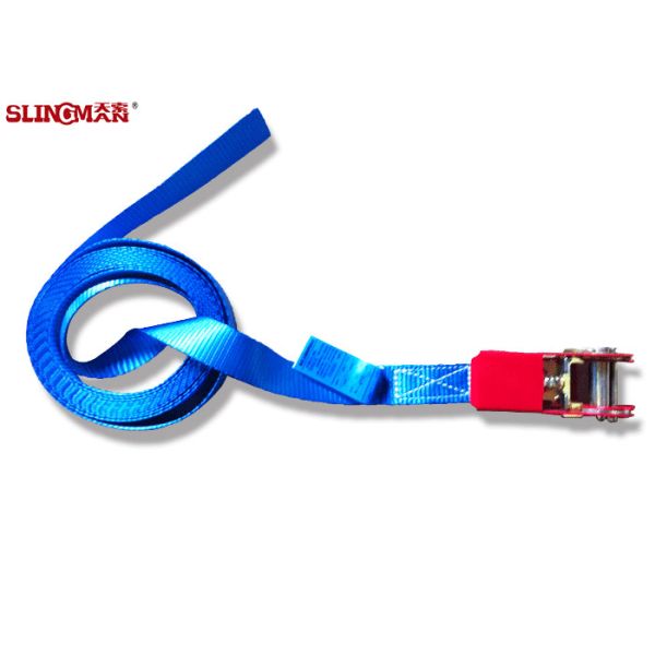 Quality Lightweight  Ratchet Tie Down Straps EN12195-2 Standard With Blue Label for sale