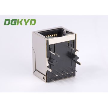 Quality Single Port RJ45 With Integrated Magnetics Modular Jack 1000 Base G/Y LED for sale