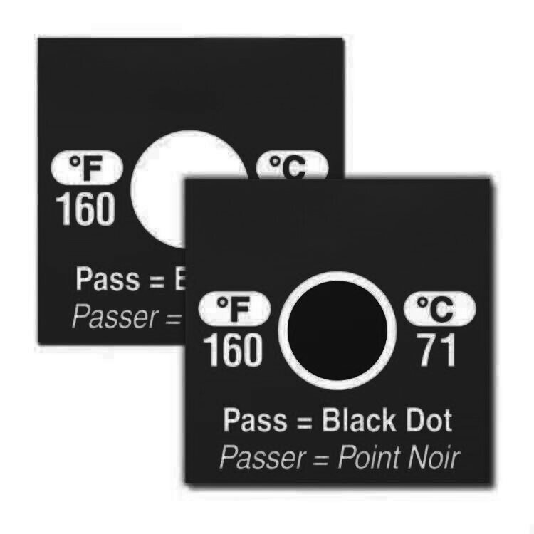 Quality Irreversible Oilproof Waterproof Temperature Sensitive Labels 40-180℃ for sale