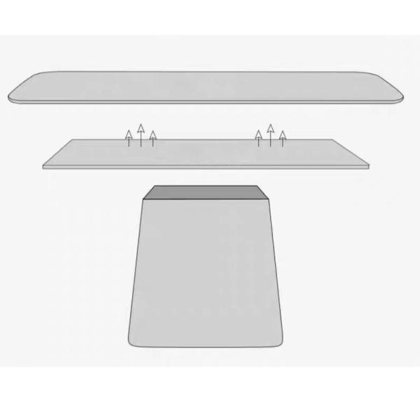 Quality Elegant Rectangular Stainless Steel Marble Dining Table 750mm Height for sale