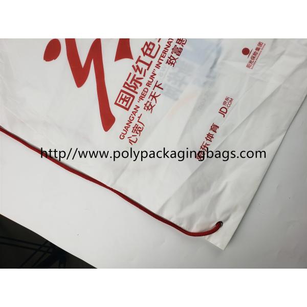 Quality Two Layer CPE / LDPE Plastic Drawstring Backpack Bags With Logo for sale