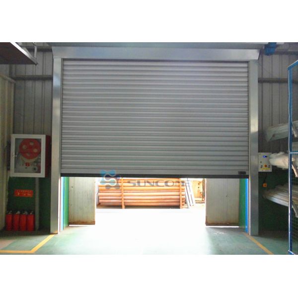 Quality 0 Degree C Galvanized Steel Security Door With Remote Control And Face for sale