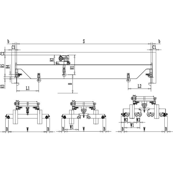 Quality European Advanced Electric Double Beam Bridge Travelling Crane for sale