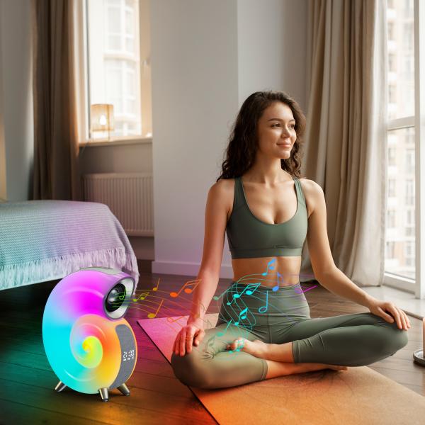 Quality Wireless Charger with Alarm Clock Digital App Control RGB Light Wireless Speaker for sale