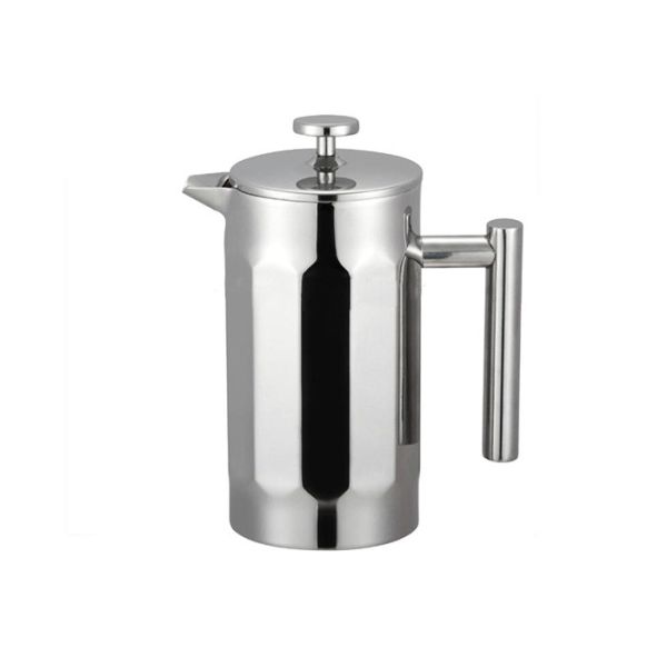 Quality 1000ml French Press Coffee Pot Mirror Finish Outside Double Wall Construction for sale