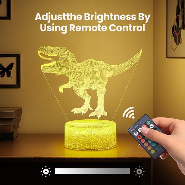 Quality 36V 3D Dinosaur Lamp 16 Colors Changing Acrylic Plastic Remote Control Lighting for sale
