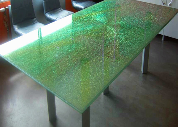 Quality Diglass Patterned Dichroic Glass , Colored Laminated Glass for sale