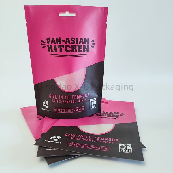 Quality Sustainable Biodegradable Packaging Pouches 100% Compostable Zipper Top for sale
