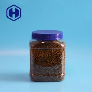 Quality Biscuits Nuts Chocolate packing plastic jar Wide Mouth Square 1930ml 65oz for sale