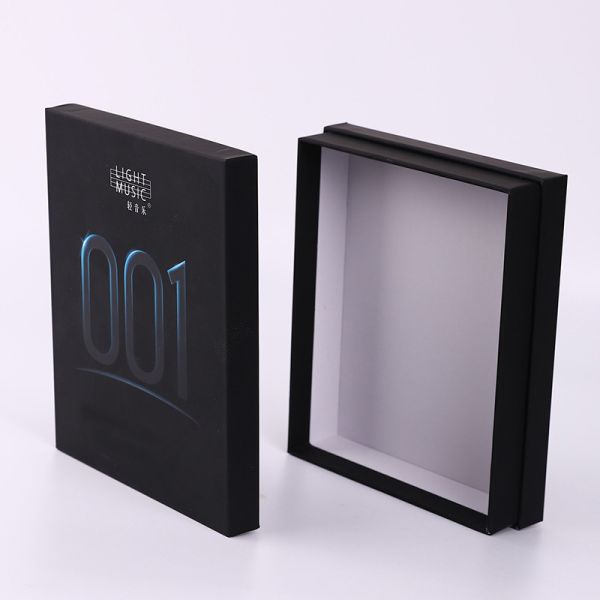 Quality Luxury Exquisit Rectangle Black Matte Men Gift Boxes Lid And Base for sale