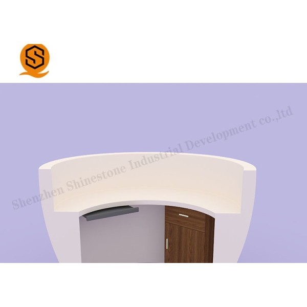Quality SGS Half Round Reception Desk Solid Surface Pure Simplicity And Clean for sale