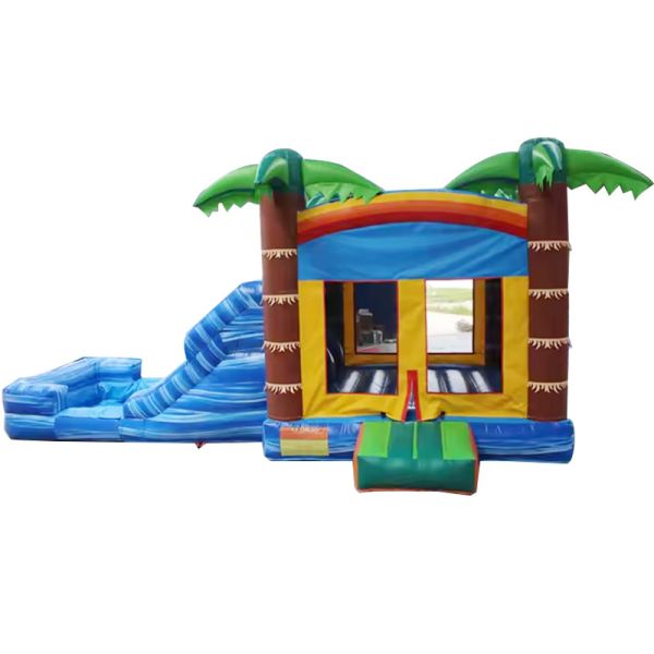 Quality Unisex Palm Tree Inflatable Jumping Castle Bouncy Castle with Pool and Jumping for sale