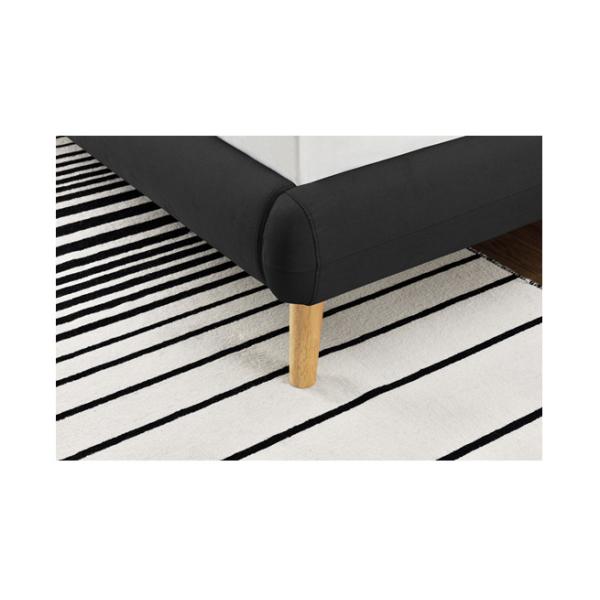 Quality FSC OEM Black Linen Upholstered Queen Bed Fabric Cover for sale