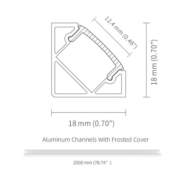 Quality 90 Degrees Corner Aluminium Led Profile 6063 With PC Diffuser for sale