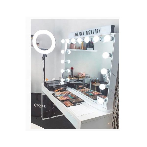 Quality RoHS LED Hollywood Mirror Dressing Table Desk Adjustable for sale