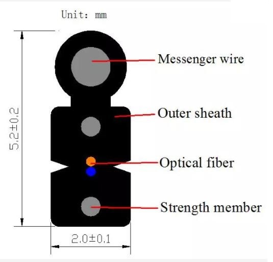 Quality Outdoor Steel Wire 1 2 4 6 Core G657a1 FTTH Drop Cable for sale